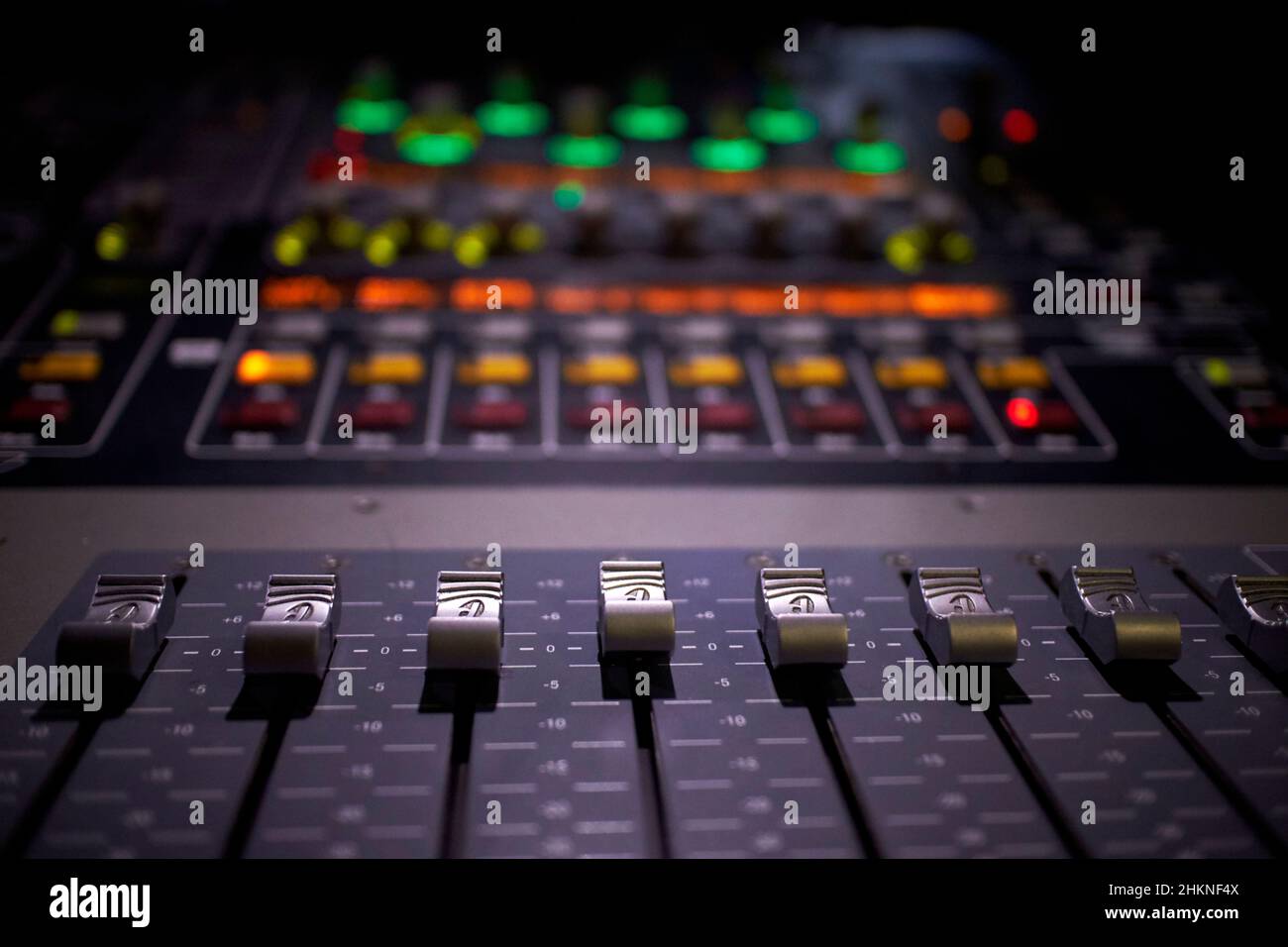sound level mixer board audio equipment backstage Stock Photo - Alamy