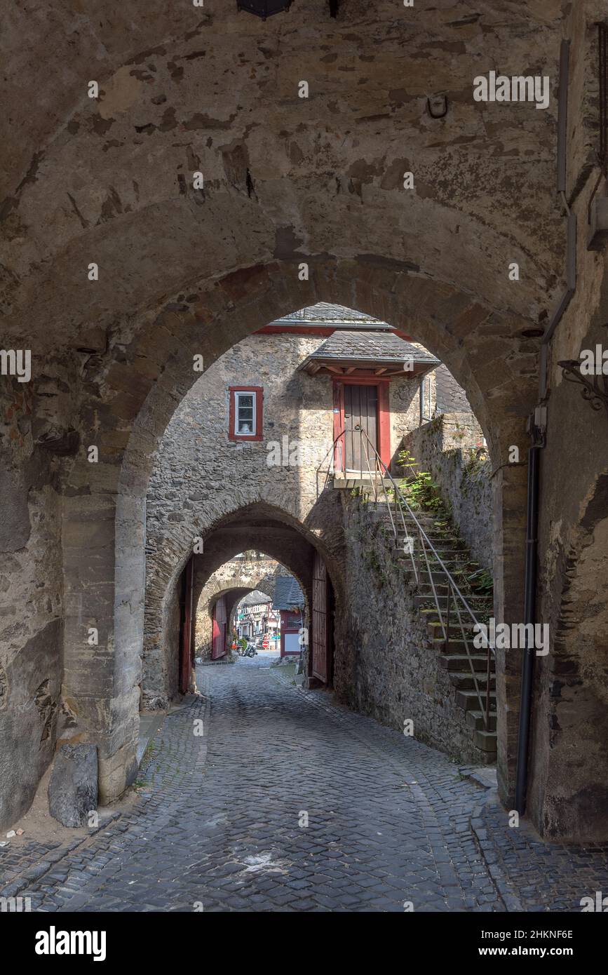 Buildings in the medieval castle of Braunfels, Hesse, Germany Stock ...