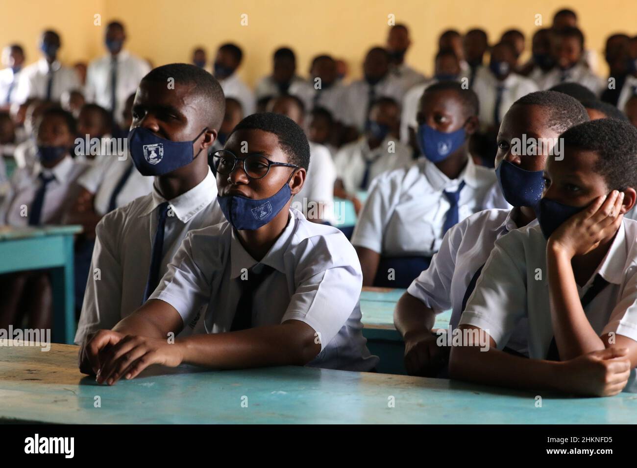 Kigali, Rwanda. 4th Feb, 2022. Students of GS (Group Scolaire) Kicukiro ...