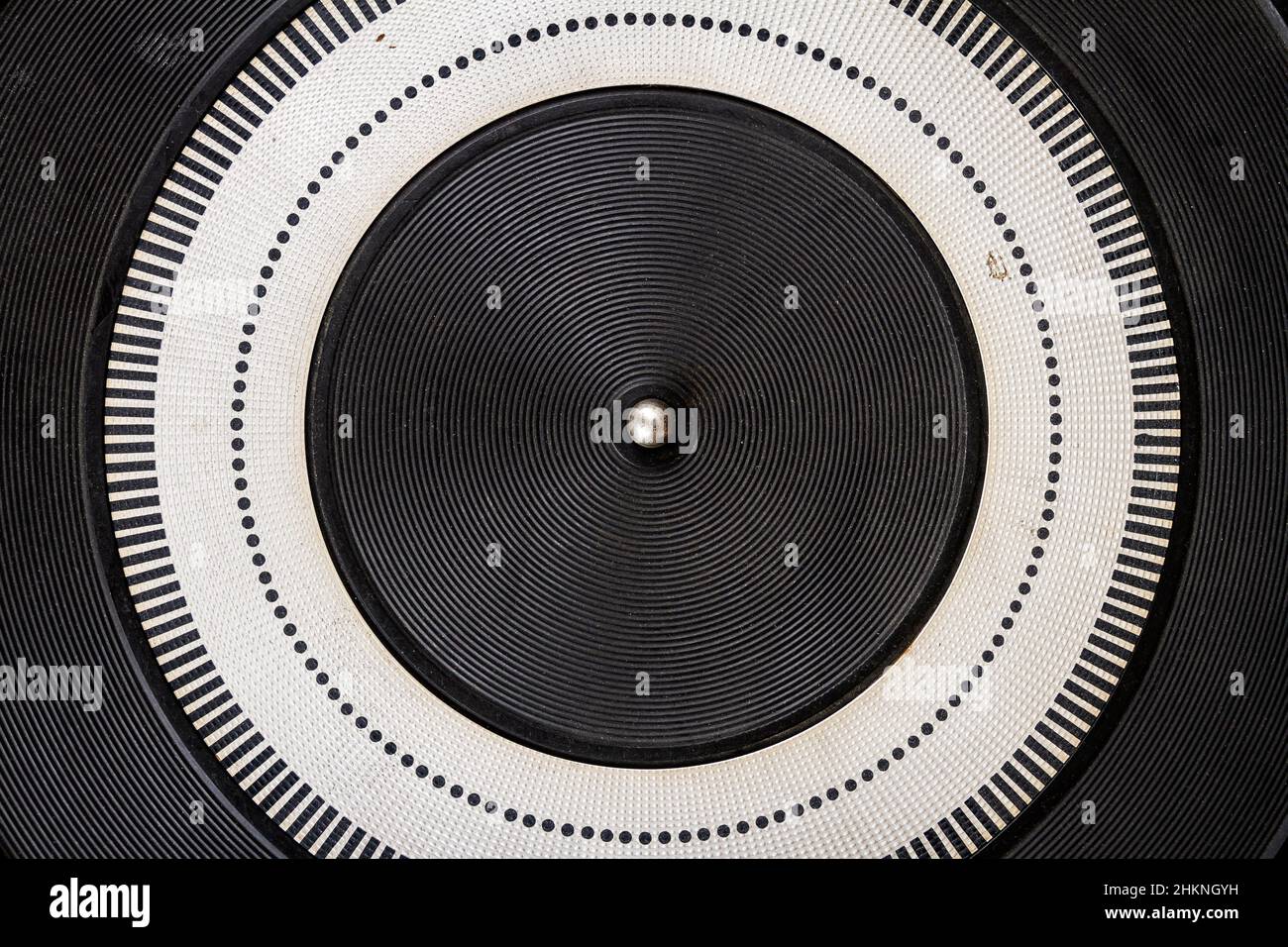 Close up of vintage rubber turntable platter mat with stroboscope Stock ...
