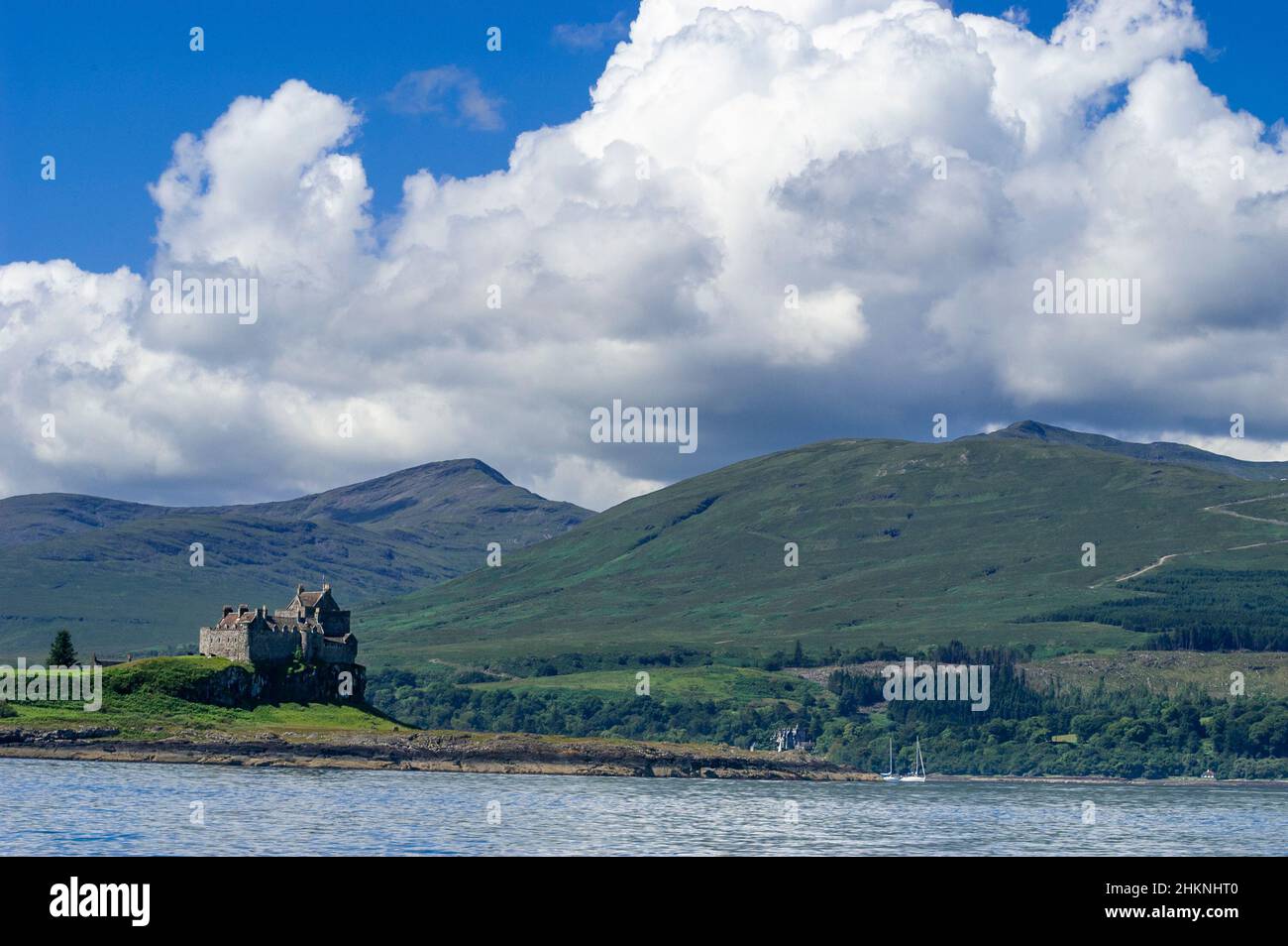 Duart Castle the 13th century castle and seat of Clan MacLean on a ...