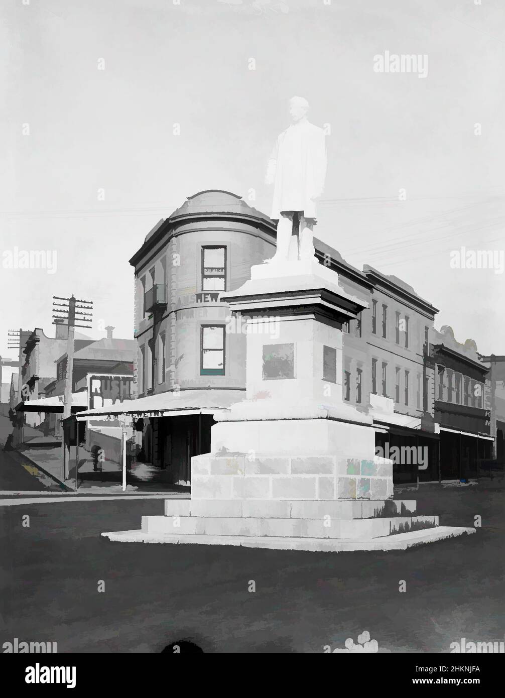 Art inspired by Sir George Grey statue, upper Queen Street Auckland ...