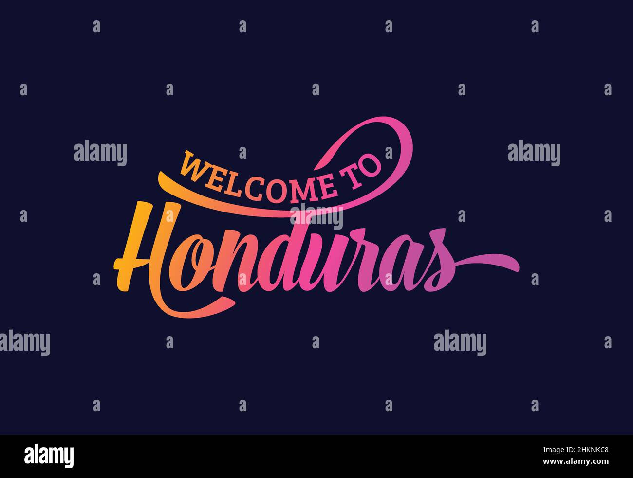 Welcome To Honduras Word Text Creative Font Design Illustration