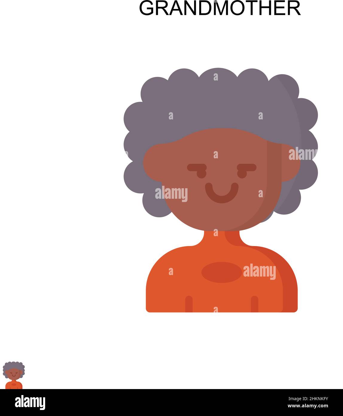 Grandmother Simple vector icon. Illustration symbol design template for ...