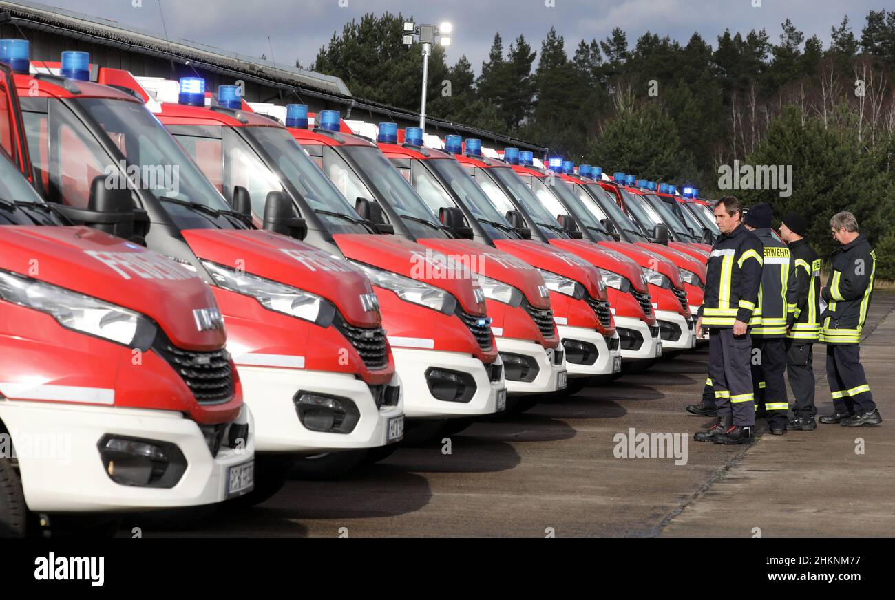 Neu Poserin, Germany. 05th Feb, 2022. 16 portable fire engines (TSF ...