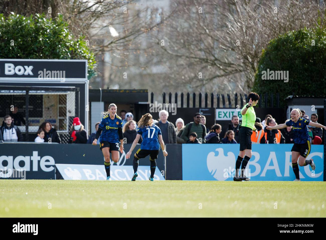 London, UK. 05th Feb, 2022. Alessia Russo (23 Manchester United) and ...