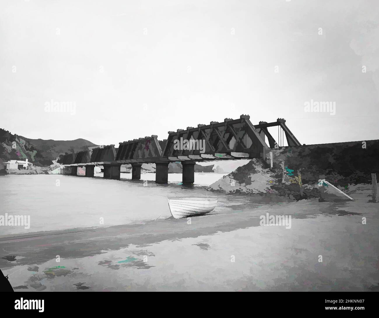 Art inspired by Paremata Railway Bridge, Burton Brothers studio ...