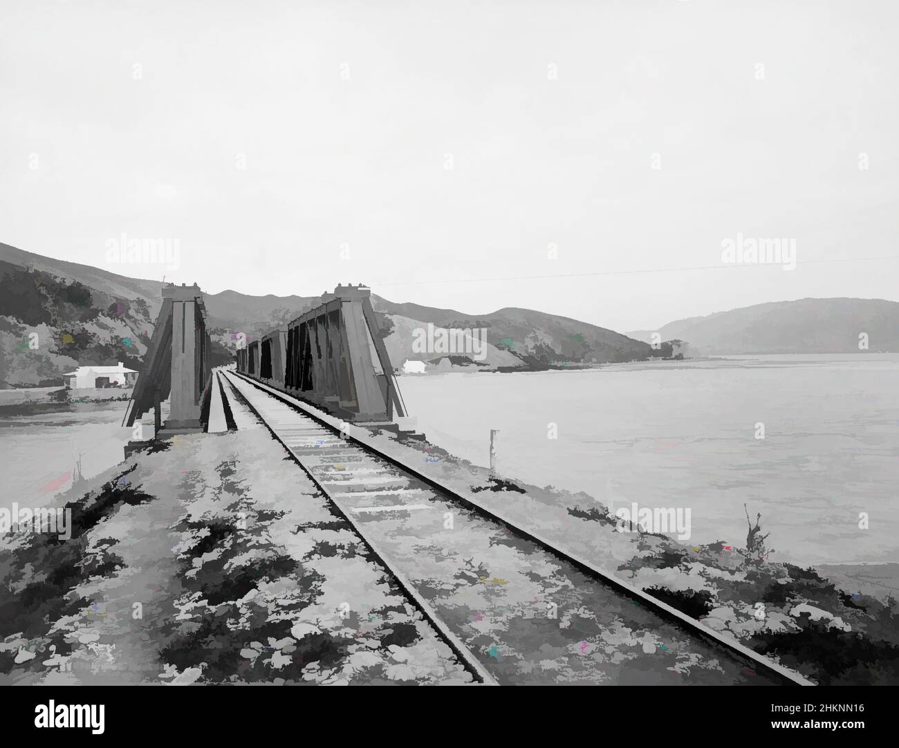 Art inspired by Paremata Railway Bridge, Burton Brothers studio ...