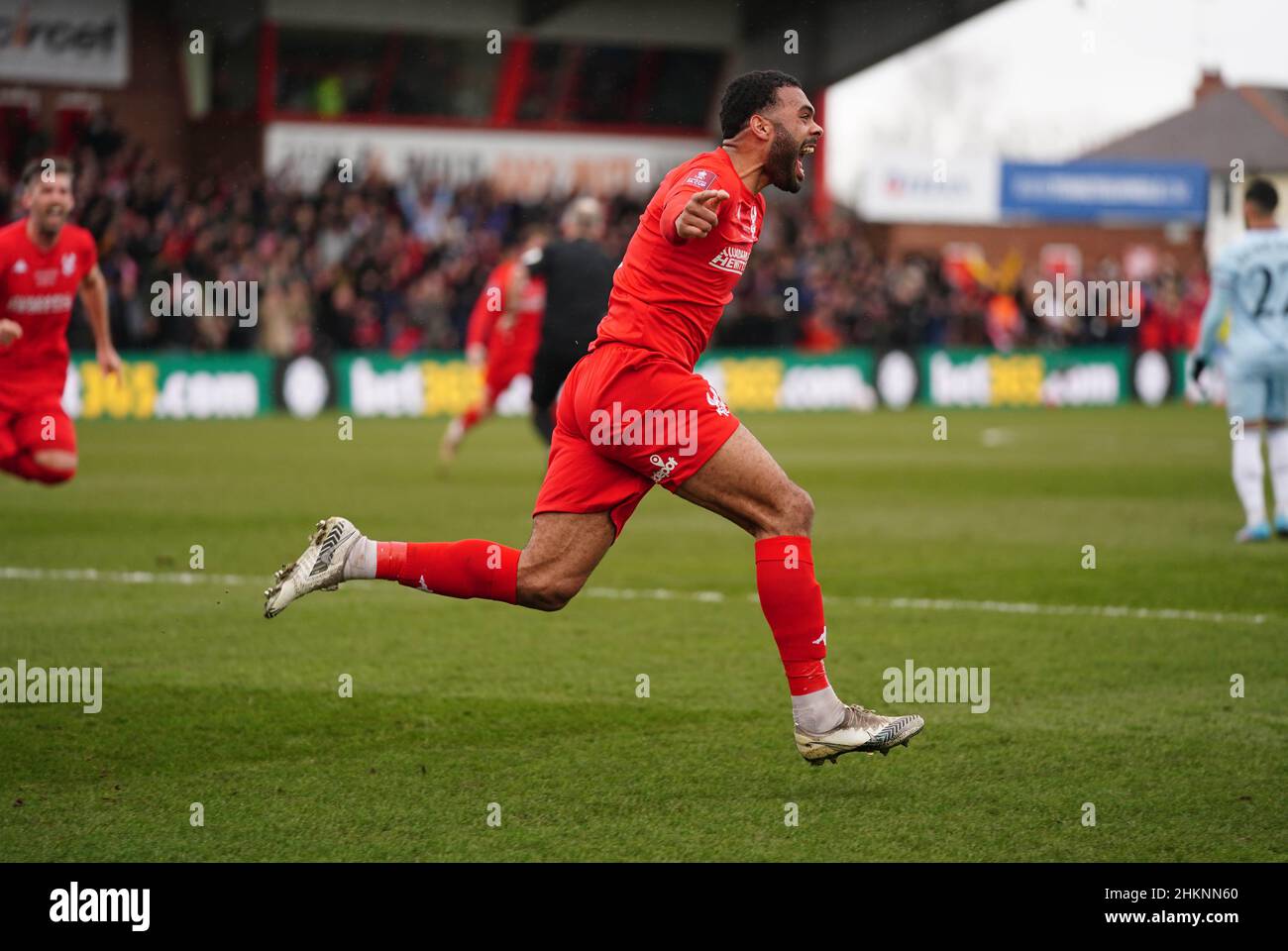 Kidderminster Harriers' Alex Penny celebrates scoring his sides first ...
