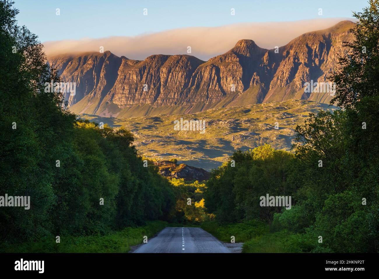 The mountain range of the Knockan Crag National Nature Reserve at ...