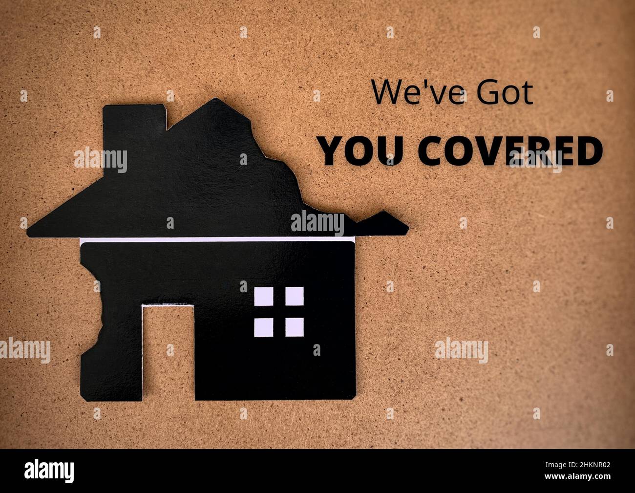 We have got you covered text on image of a burn house. Insurance ...