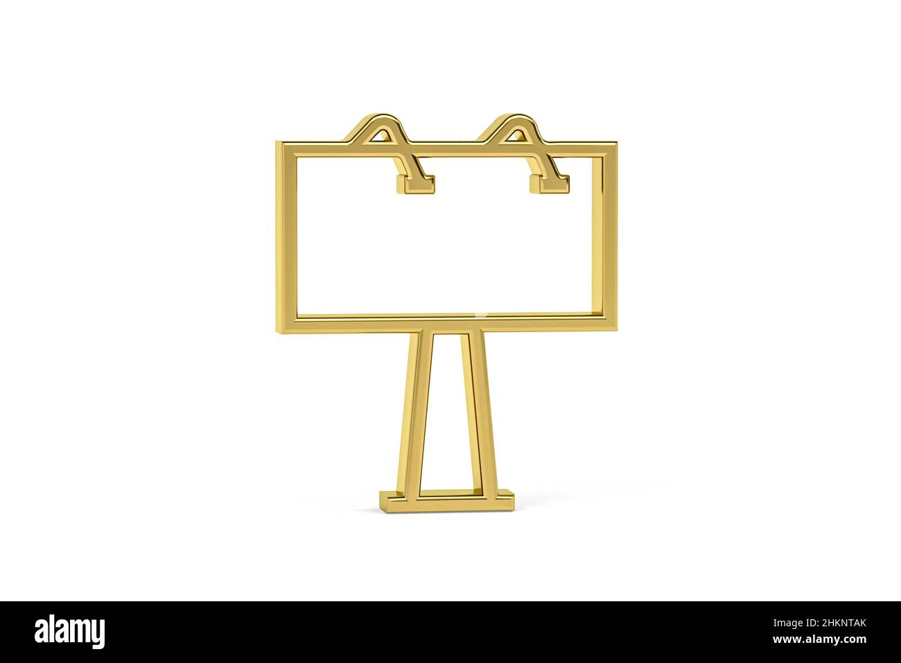 Golden 3d billboard icon isolated on white background - 3d render Stock ...