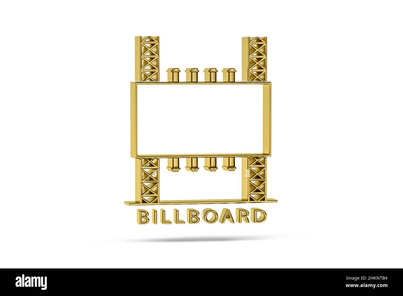 Golden 3d billboard icon isolated on white background - 3d render Stock ...