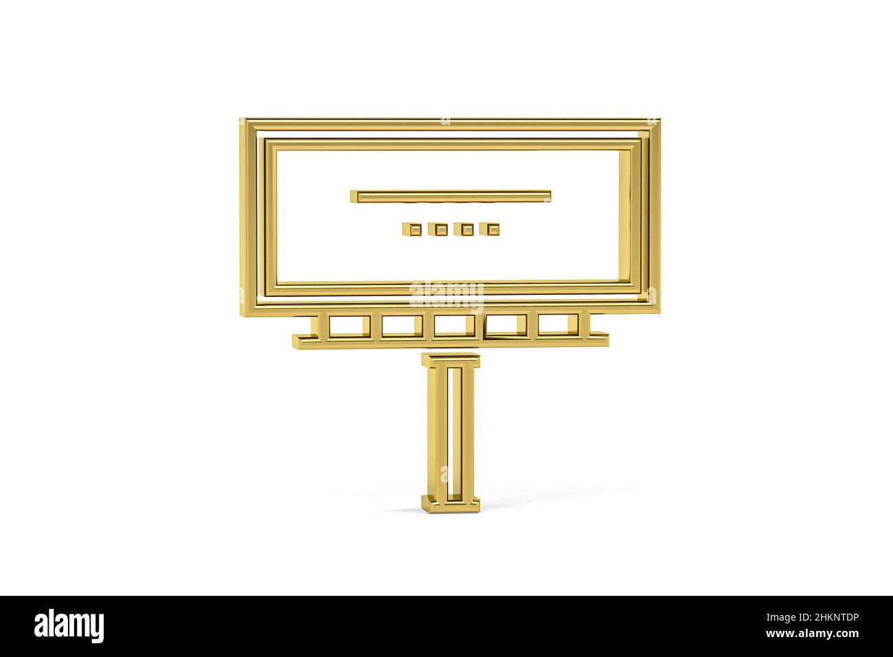 Golden 3d billboard icon isolated on white background - 3d render Stock ...