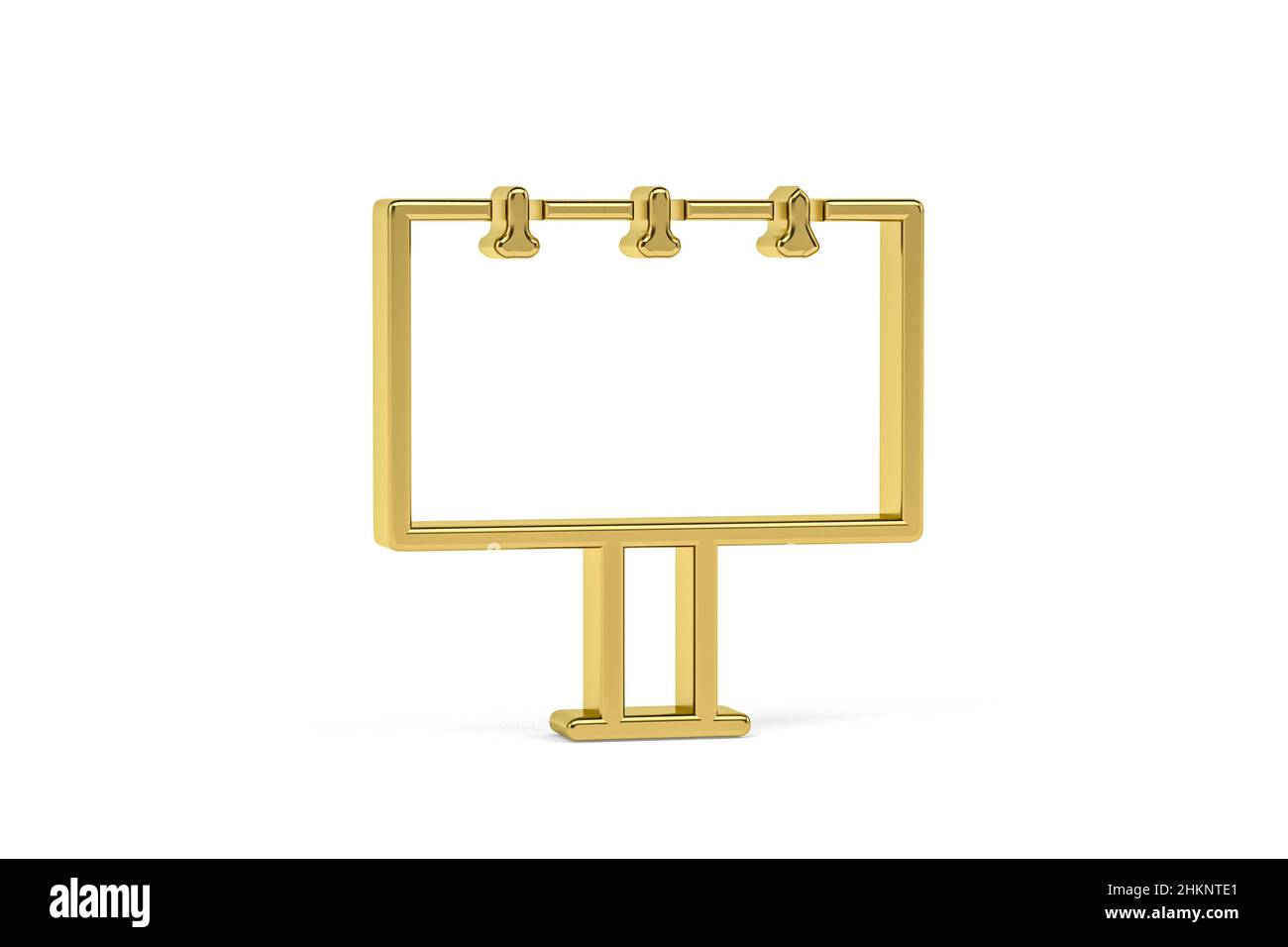 Golden 3d billboard icon isolated on white background - 3d render Stock ...
