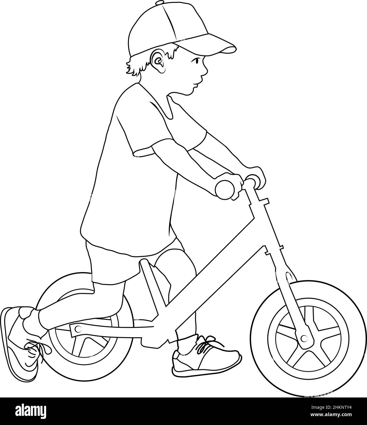 Cartoon image kid riding bicycle hi-res stock photography and images ...