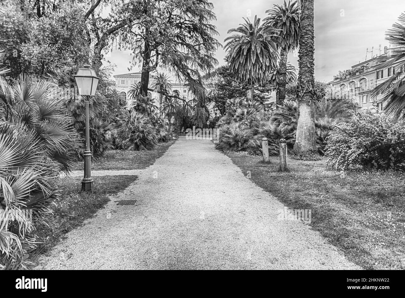 Scenic trail surrounded by nature inside a public park in the city ...