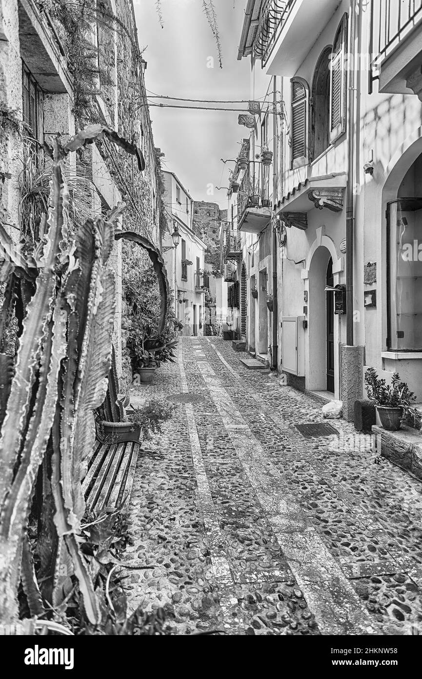 Picturesque streets and alleys in the seaside village of Chianalea ...