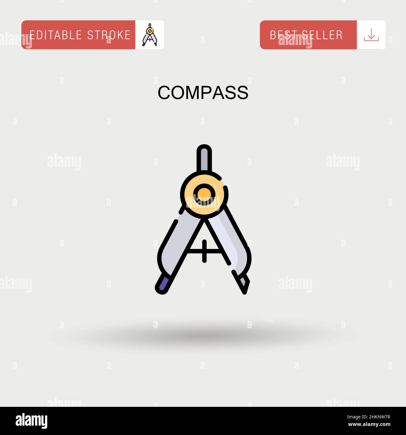Compass Simple vector icon Stock Vector Image & Art - Alamy