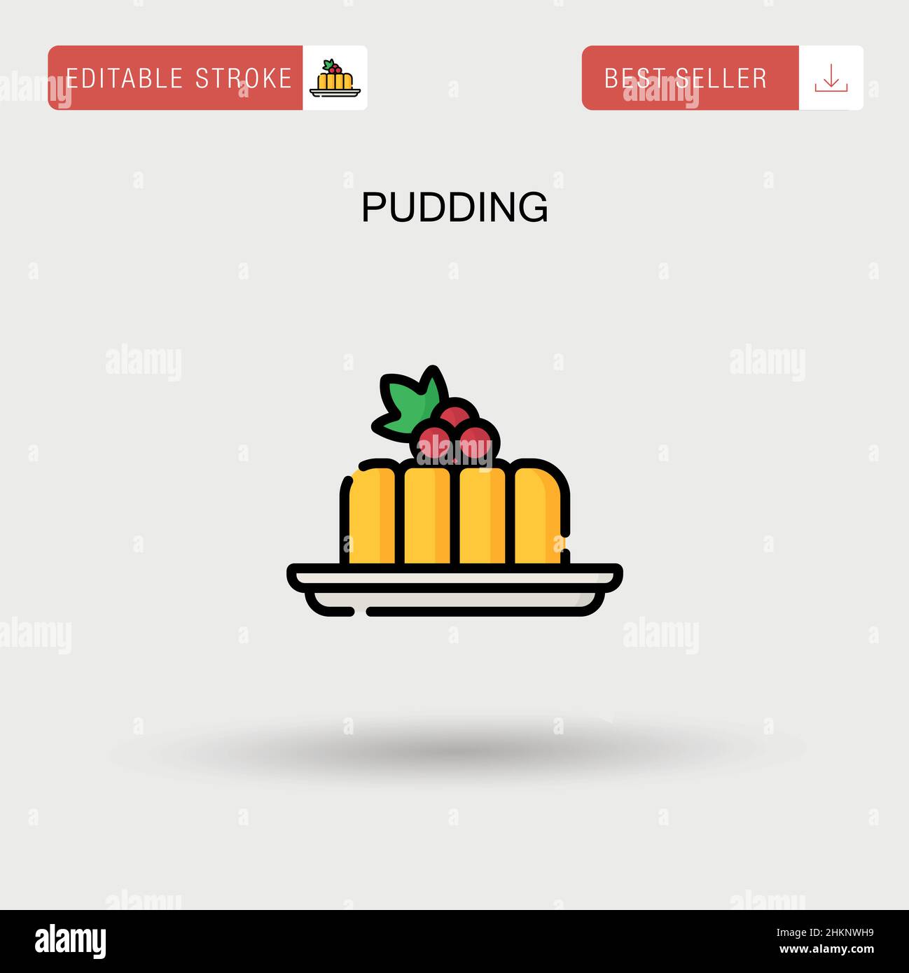 Yellow custard pudding Stock Vector Images - Alamy