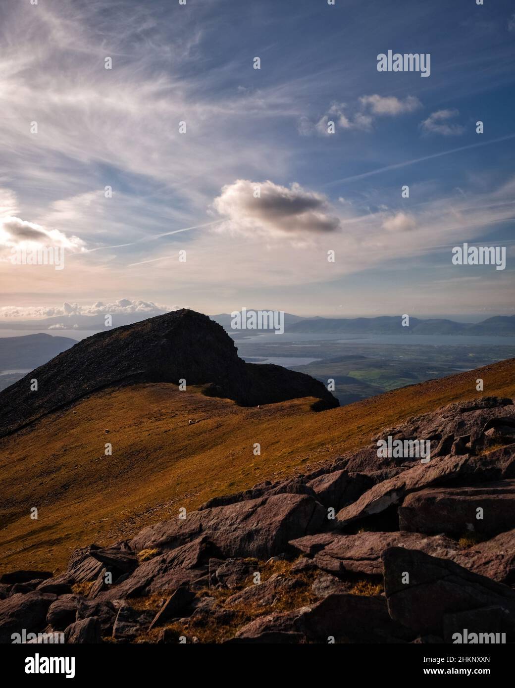 Spectacular McGillycuddy Reeks mountains in morning light Stock Photo ...
