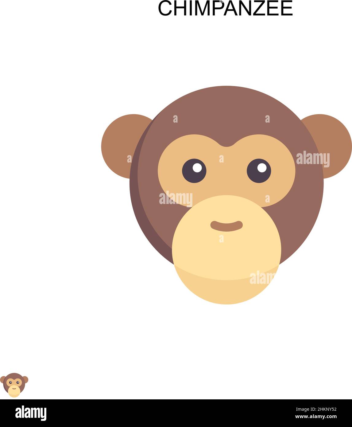 Chimpanzee Simple vector icon. Illustration symbol design template for ...