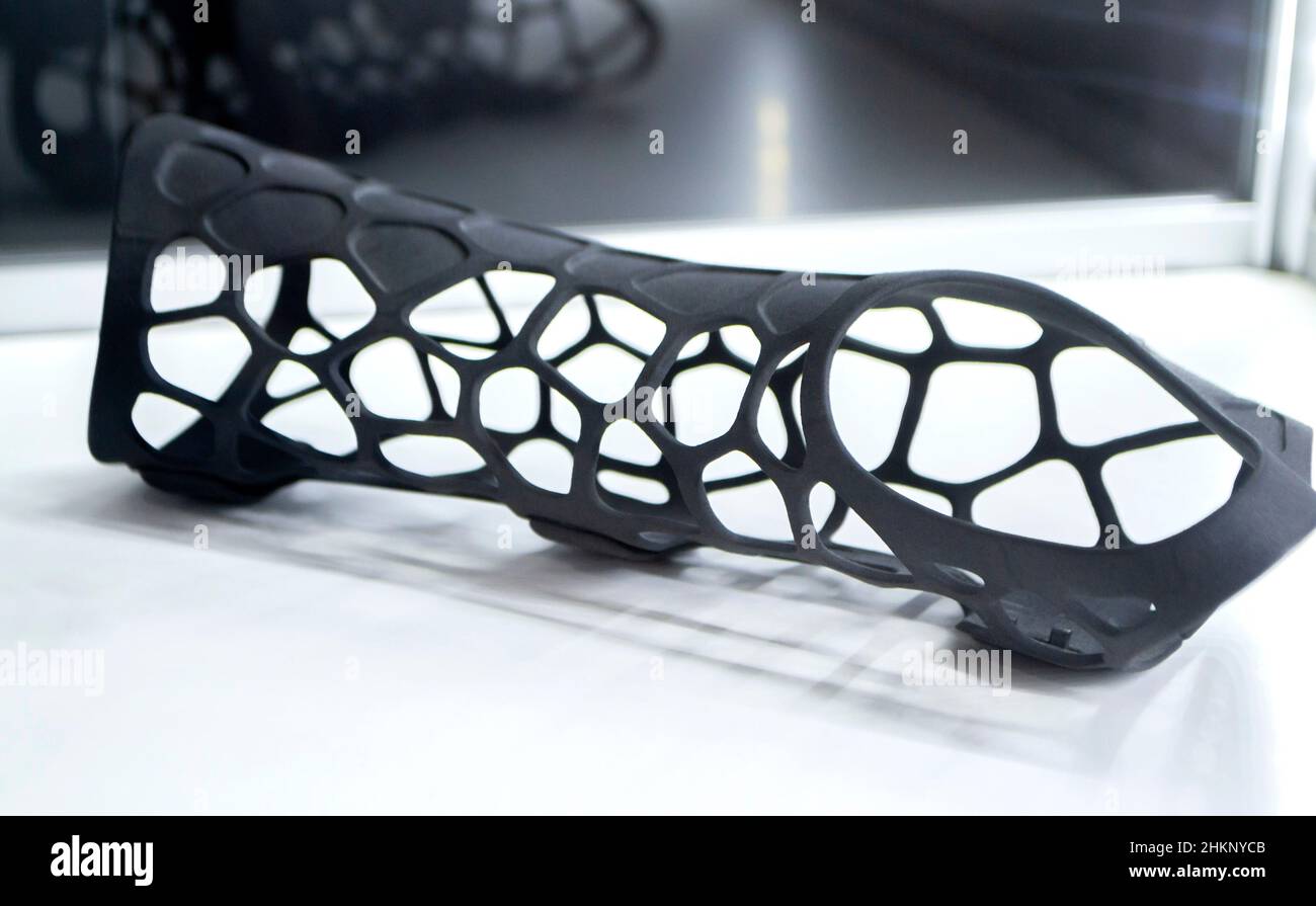 Black orthopedic plastic prosthesis printed on powder 3D printer for ...