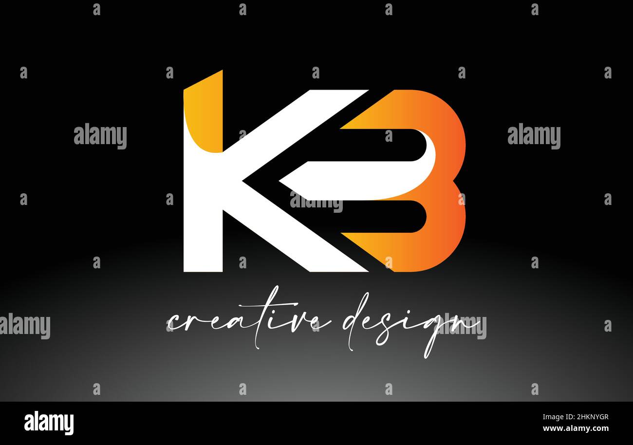 KB Letter Logo with White Golden Colors and Minimalist Design Icon ...