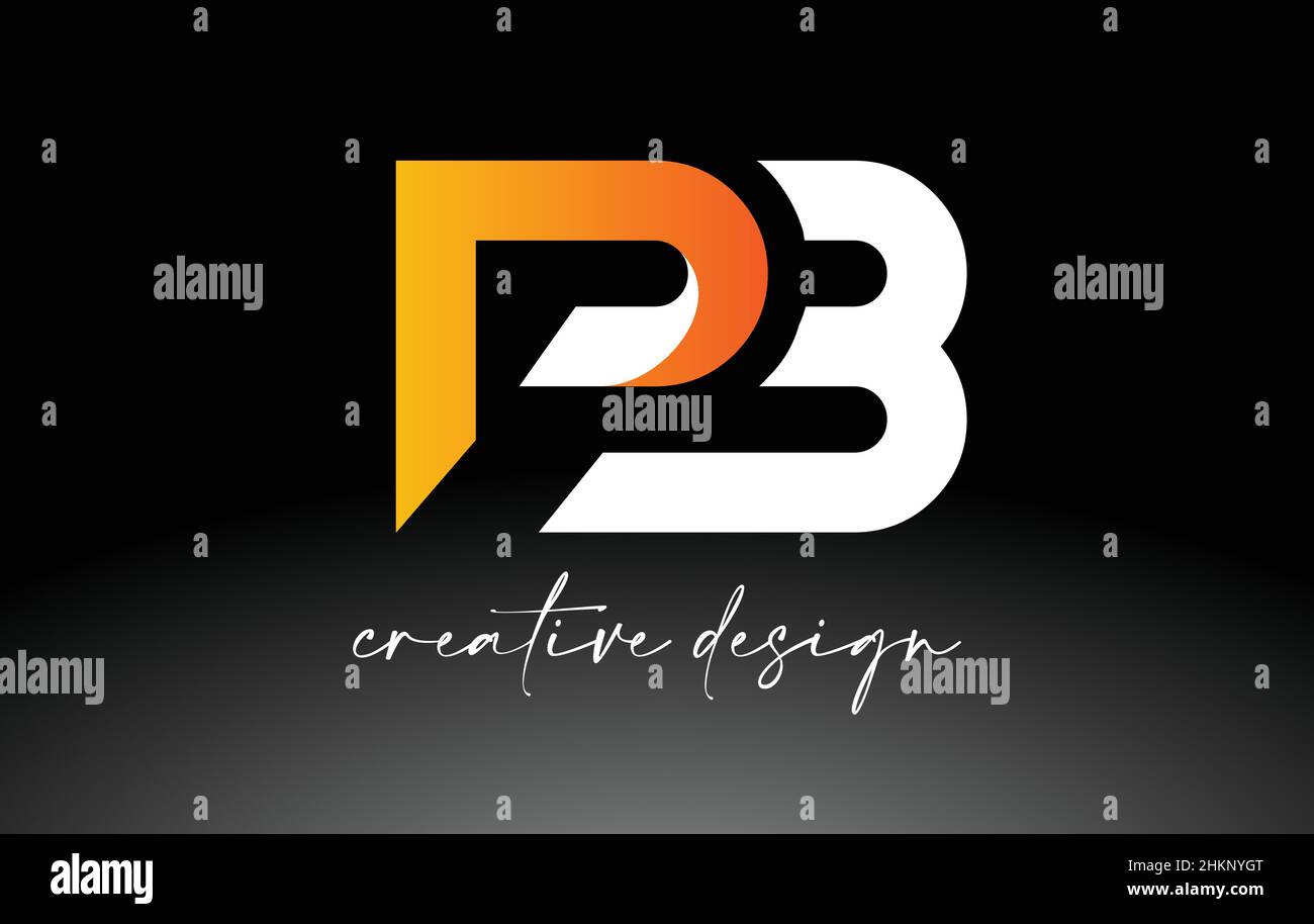PB Letter Logo with White Golden Colors and Minimalist Design Icon ...