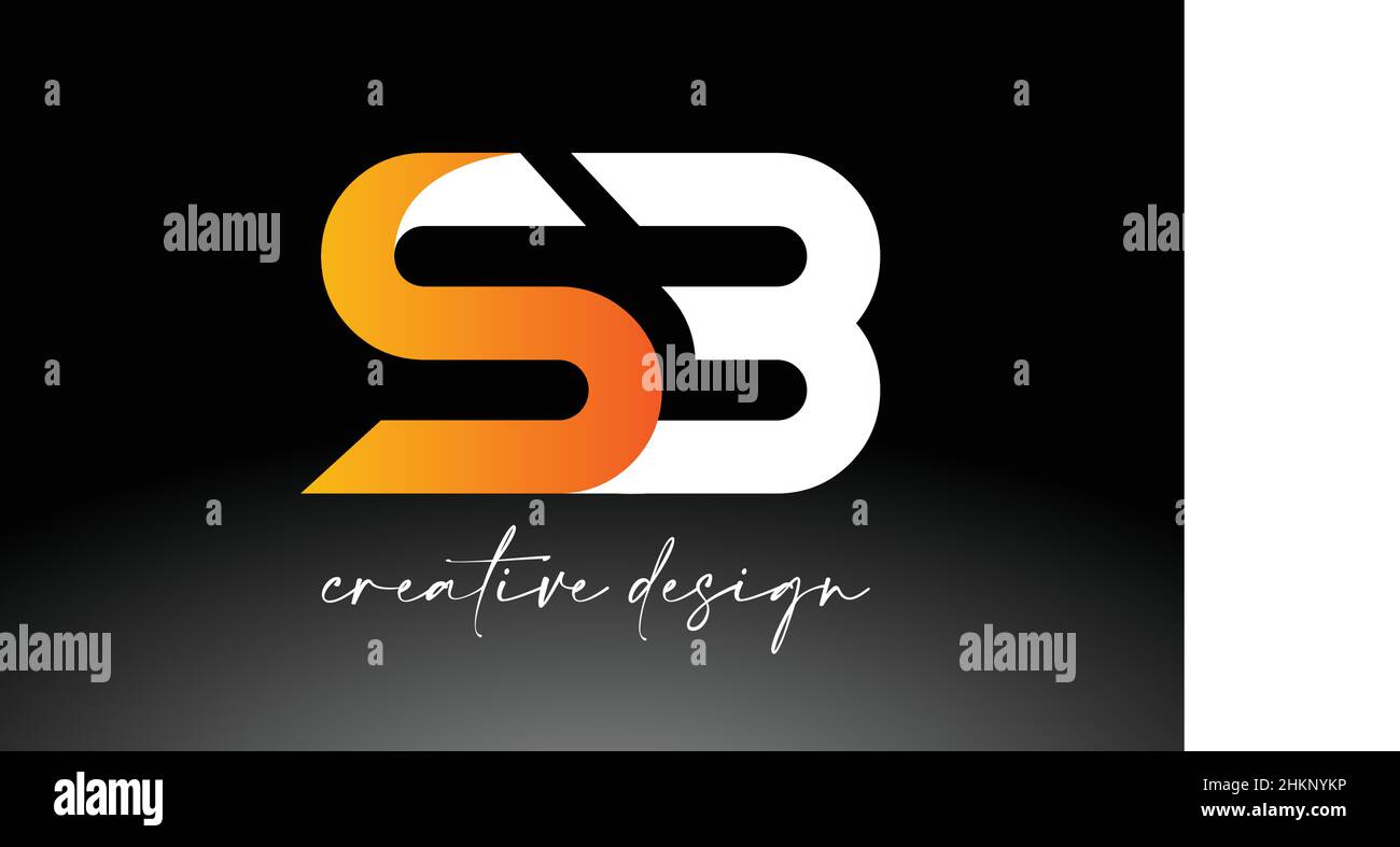 SB Letter Logo with White Golden Colors and Minimalist Design Icon ...