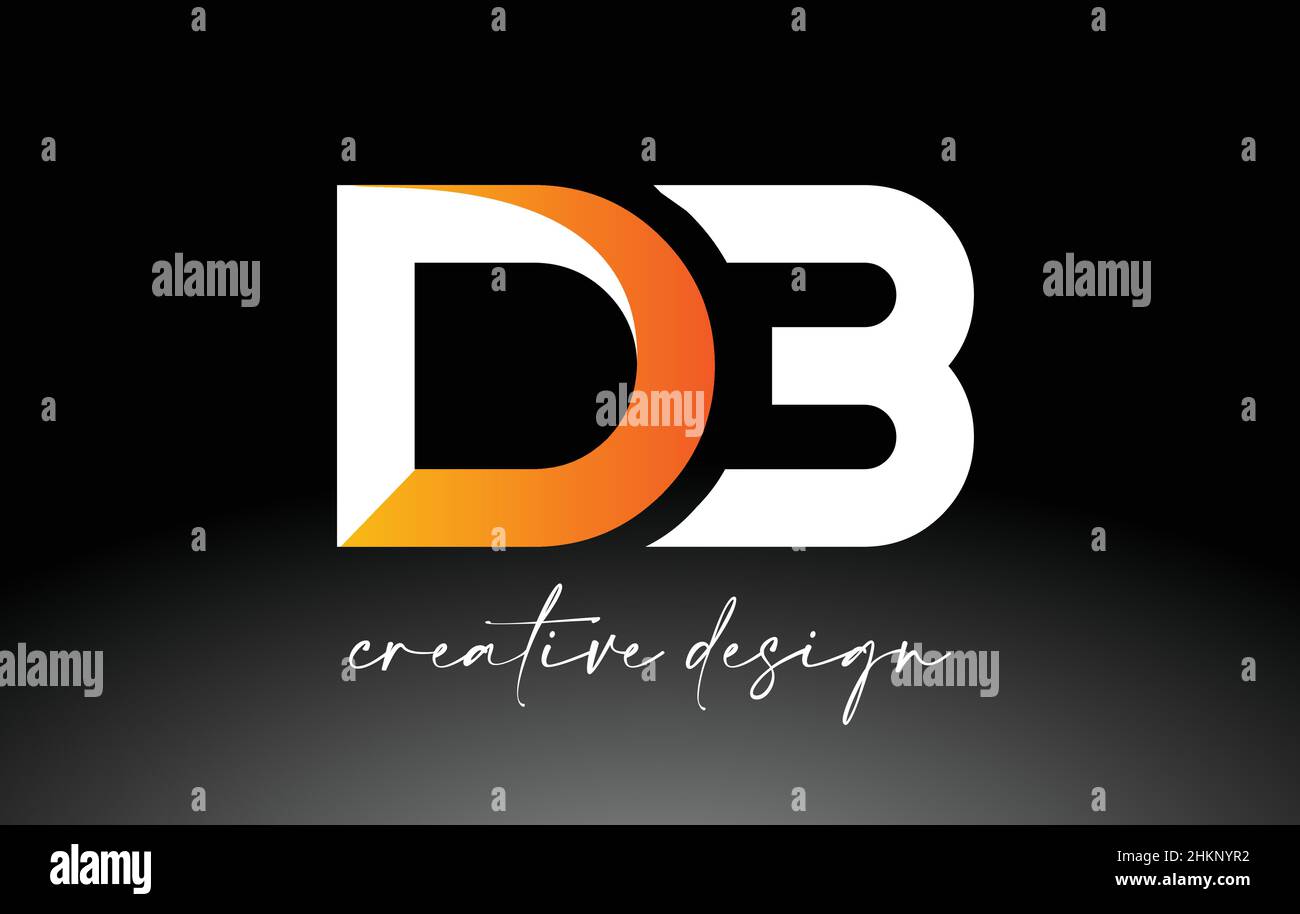 DB Letter Logo with White Golden Colors and Minimalist Design Icon ...