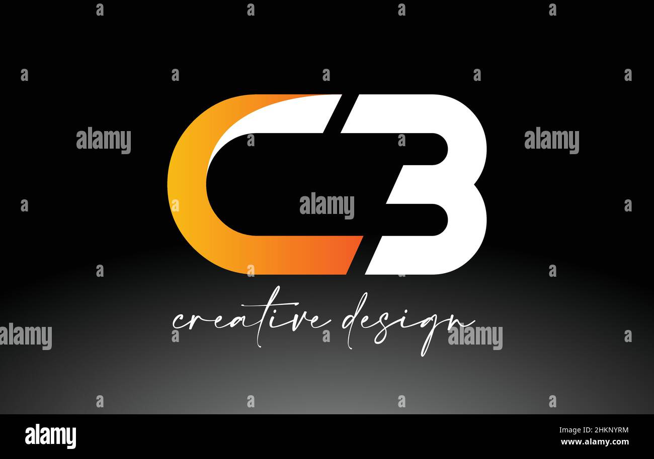 CB Letter Logo with White Golden Colors and Minimalist Design Icon ...