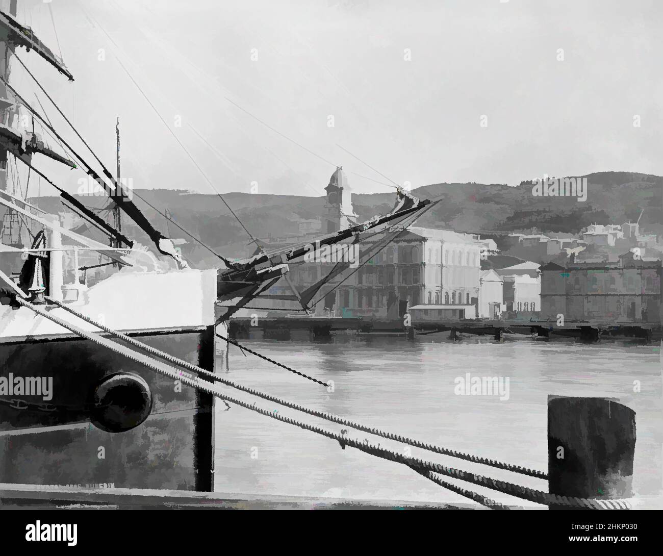 Art inspired by Wellington from the wharf, Burton Brothers studio ...