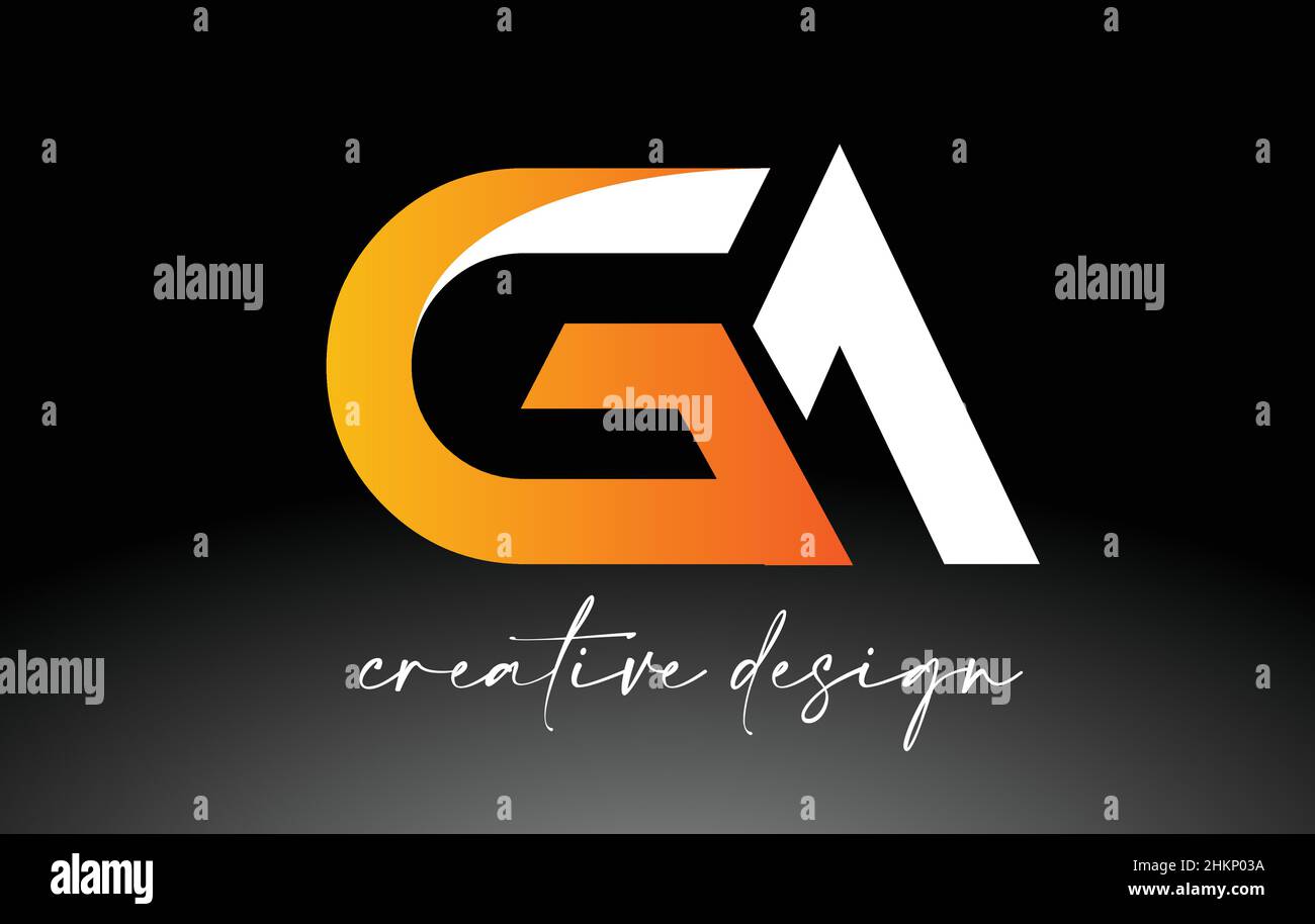 GA Letter Logo with White Golden Colors and Minimalist Design Icon ...