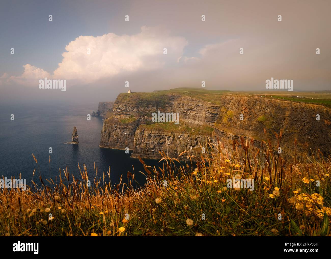 Spectacular and famous Cliffs of Moher above Atlantic ocean Stock Photo ...