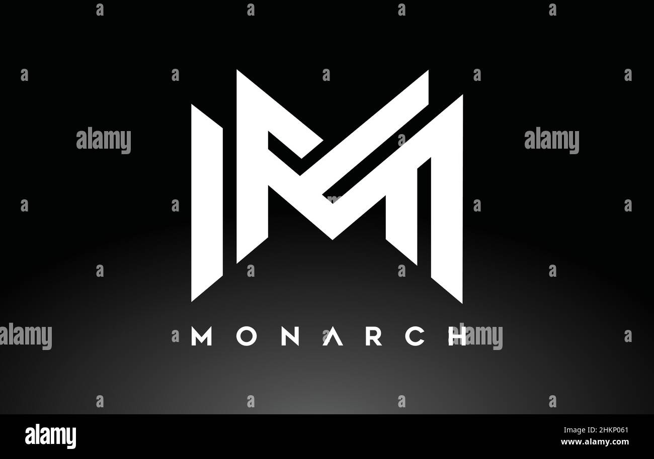 White M logo with Lines Monogram Vector Illustration. Creative m letter ...