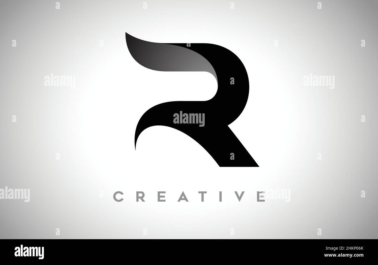 Black R Letter Logo Icon Design. Letter R Logo Design with Minimalist ...