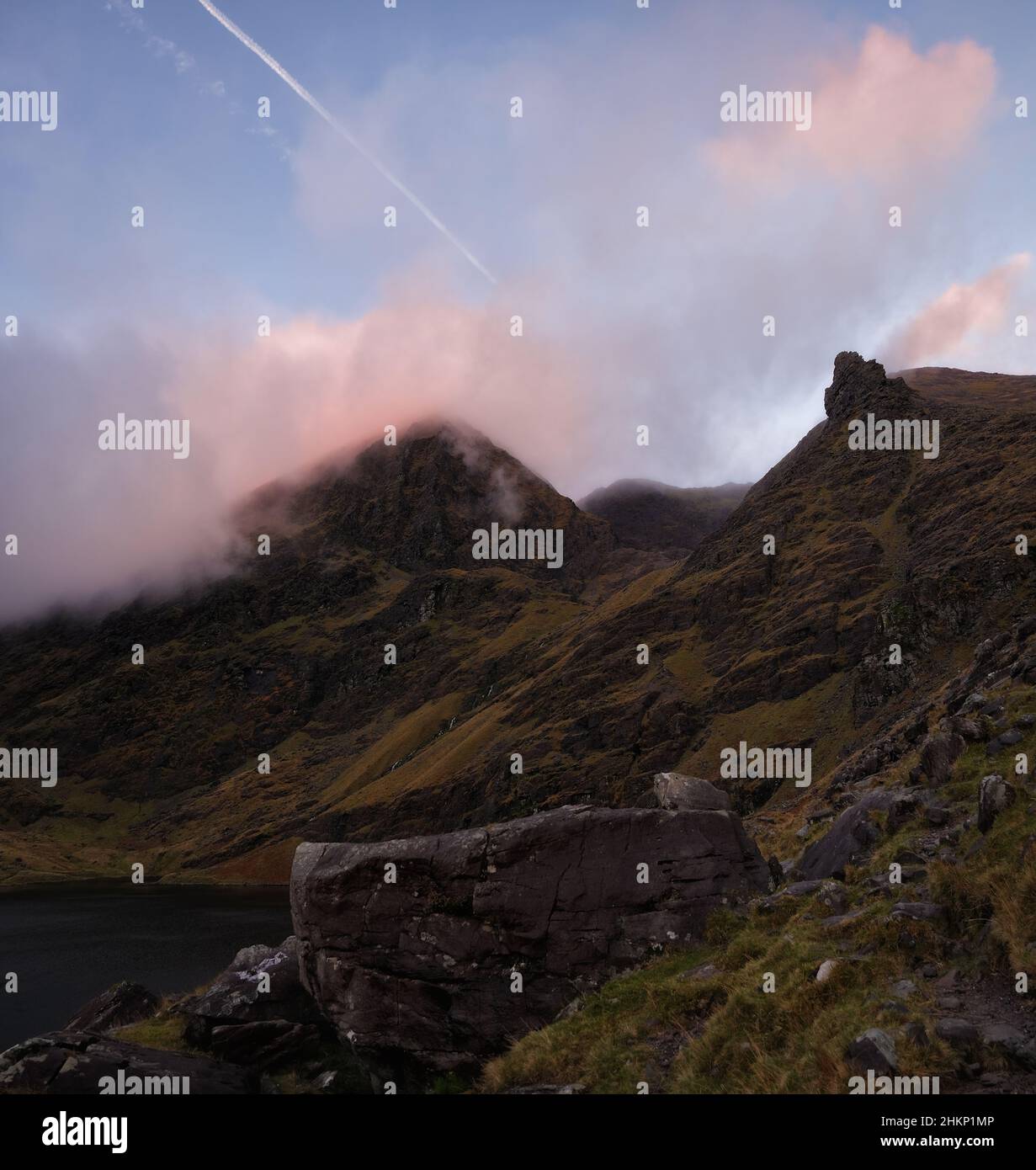 Amazing McGillycuddy reeks mountains in morning light Stock Photo - Alamy