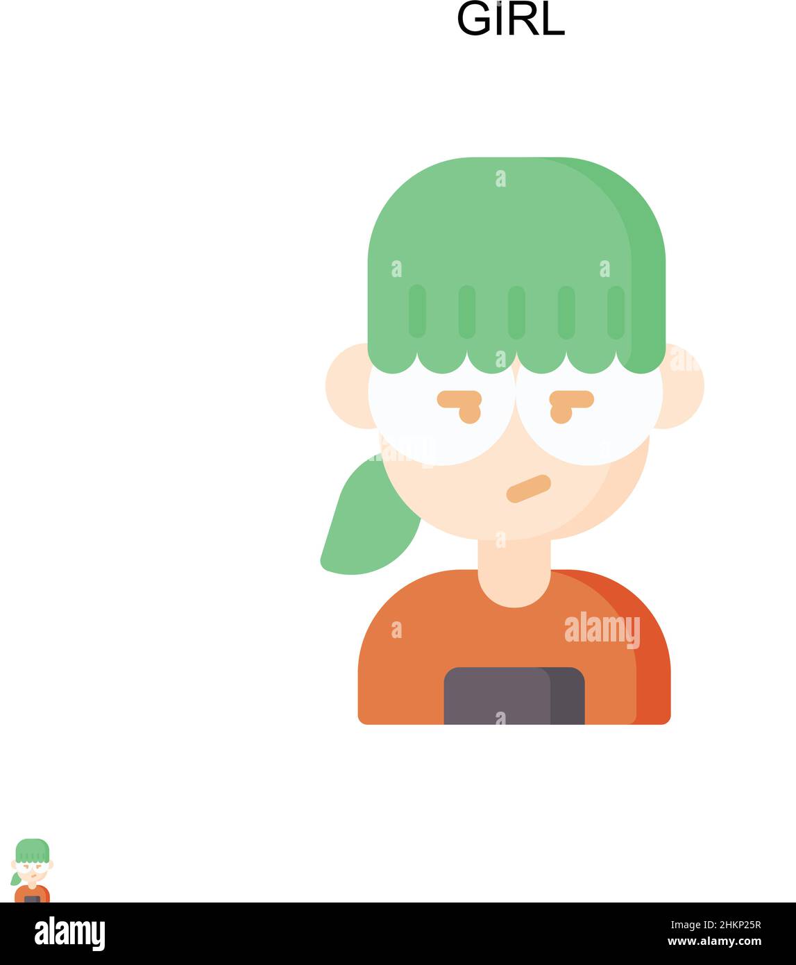 Girl Simple vector icon. Illustration symbol design template for web ...