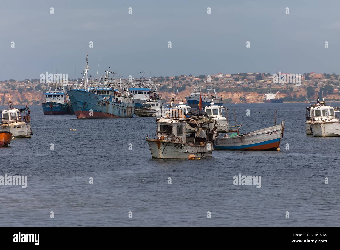 Luanda Angola - 10 13 2021: View of fishing boats on the coast of ...