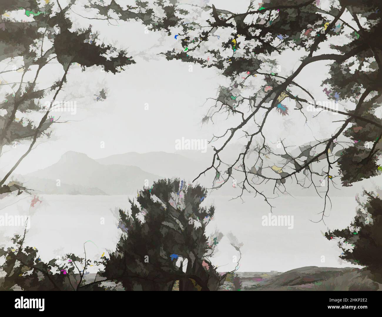 Art inspired by The Monument and Mount Titiroa, Lake Manapouri, Burton ...