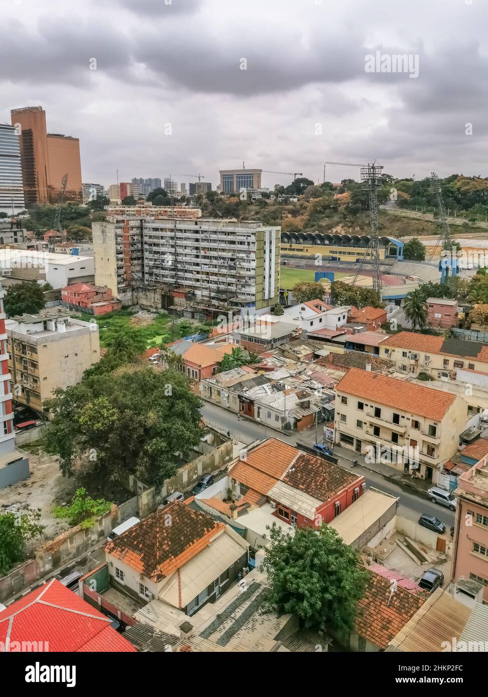 Luanda Angola - 10 13 2021: Aerial view of downtown Luanda, Coqueiros ...