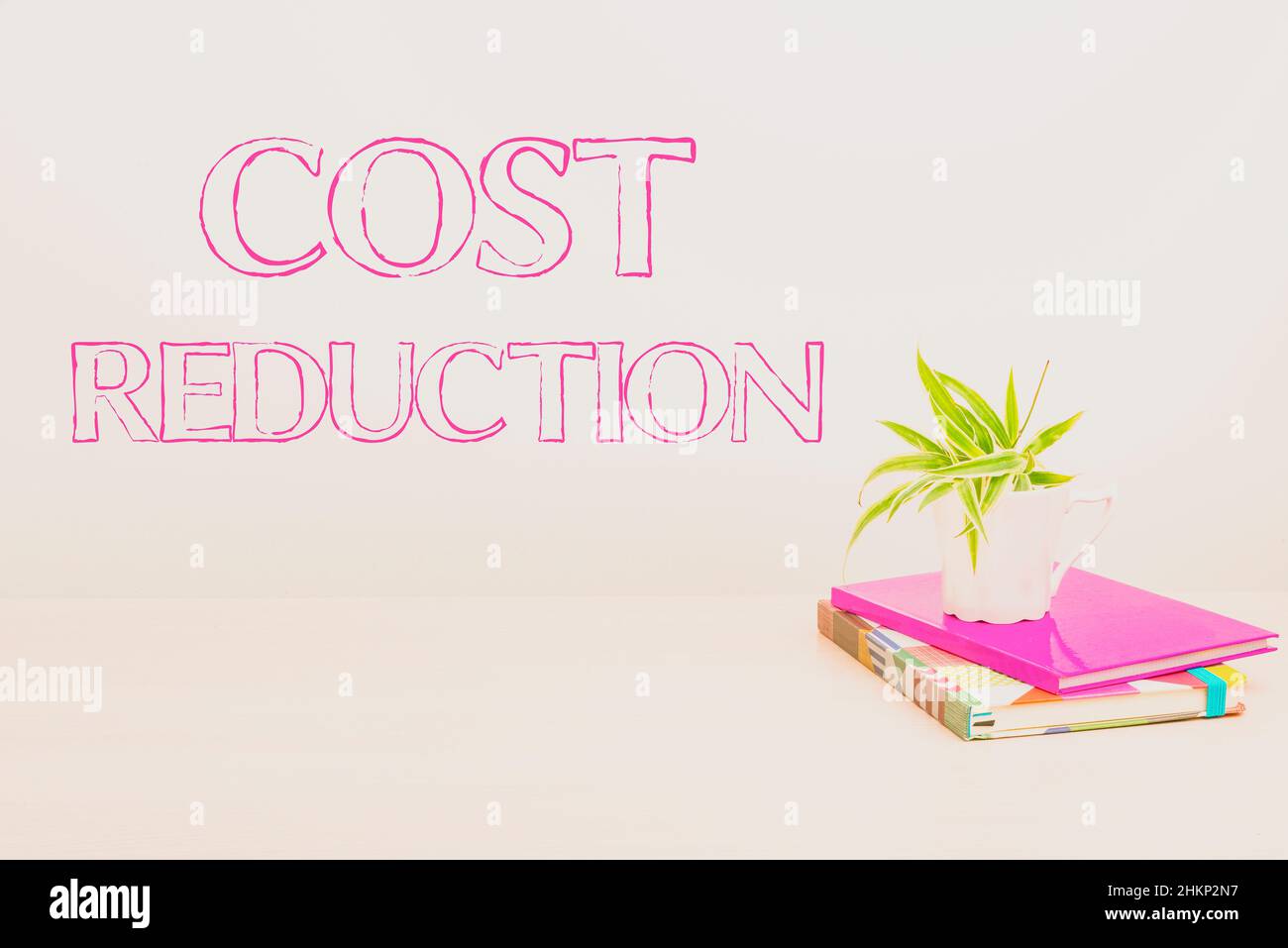 Hand writing sign Cost Reduction. Business overview process of finding ...