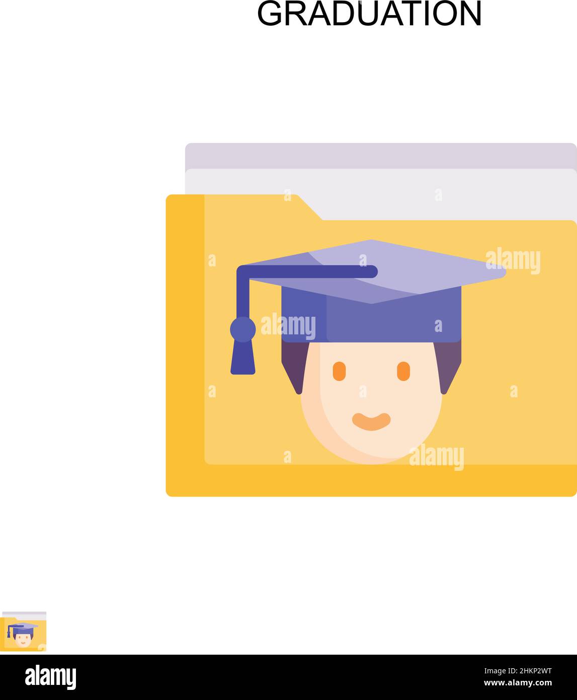 Graduation Simple vector icon. Illustration symbol design template for ...