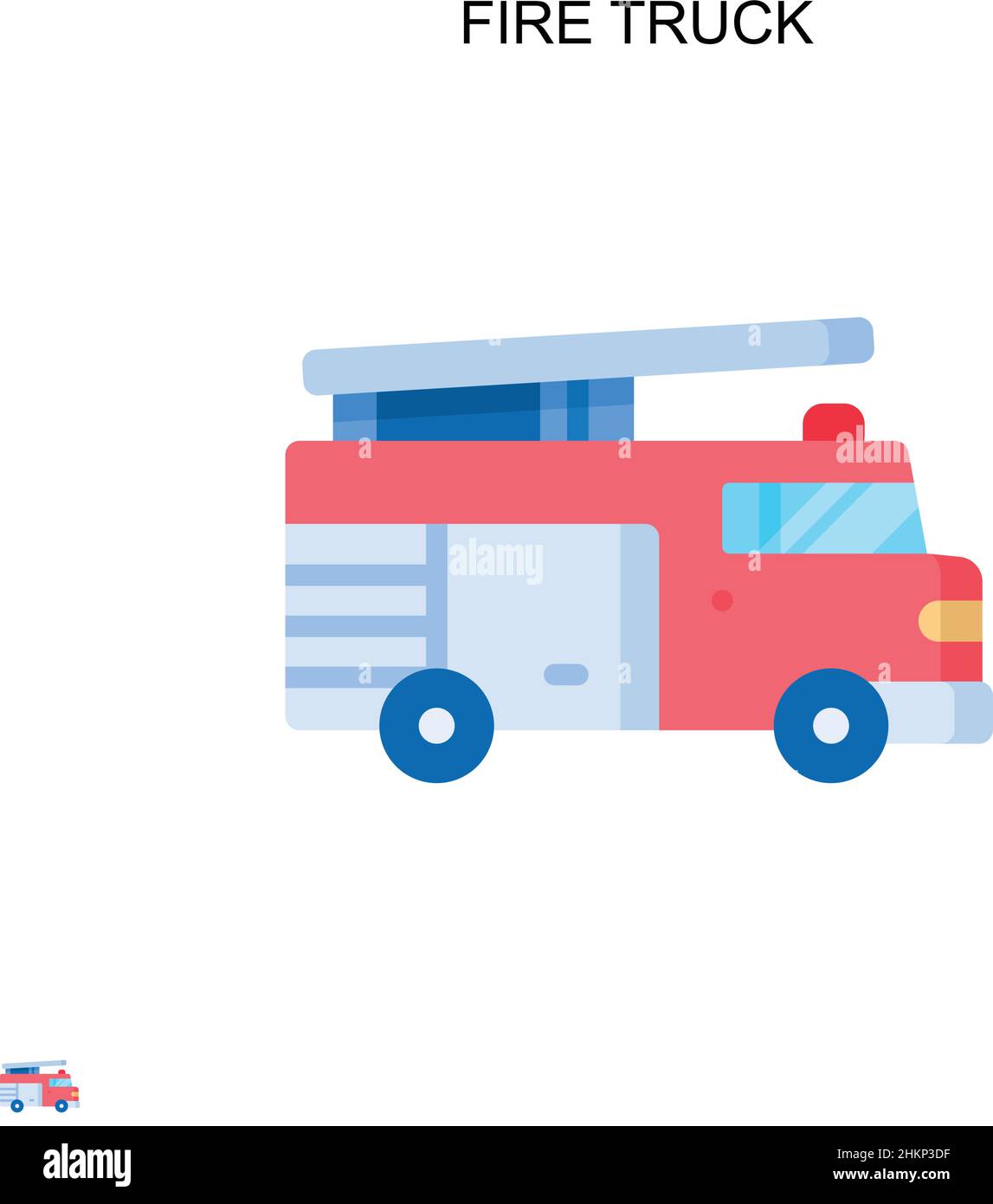 Fire truck Simple vector icon. Illustration symbol design template for ...