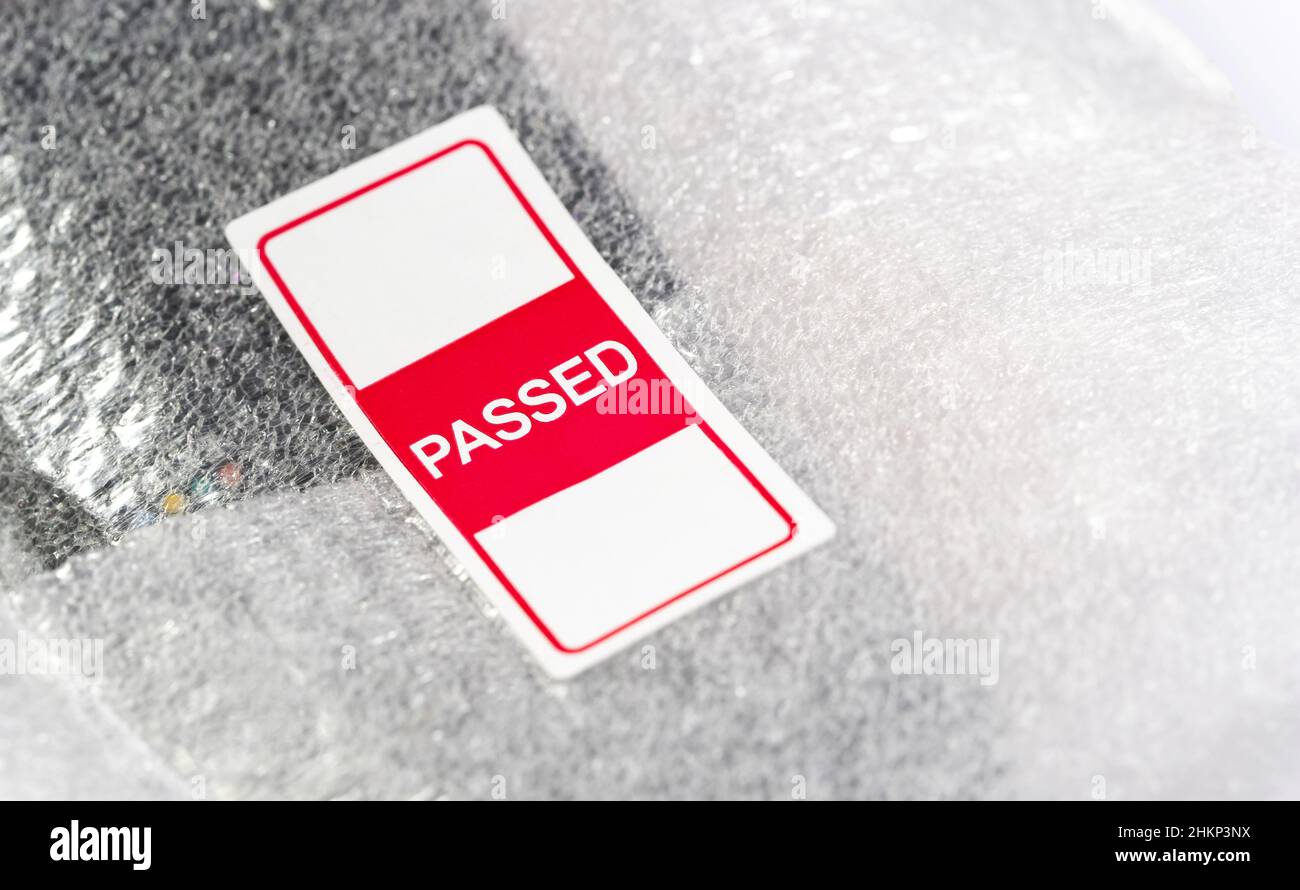 Product quality control qc process passed sticker, label, closed ...