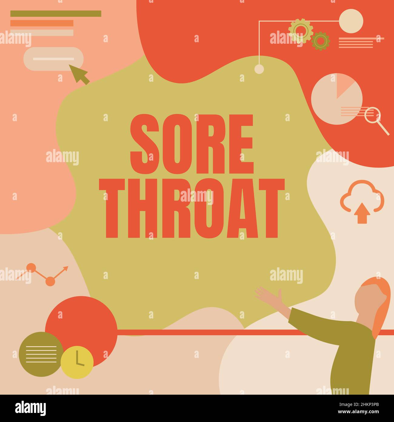 Text caption presenting Sore Throat. Business showcase Inflammation ot ...