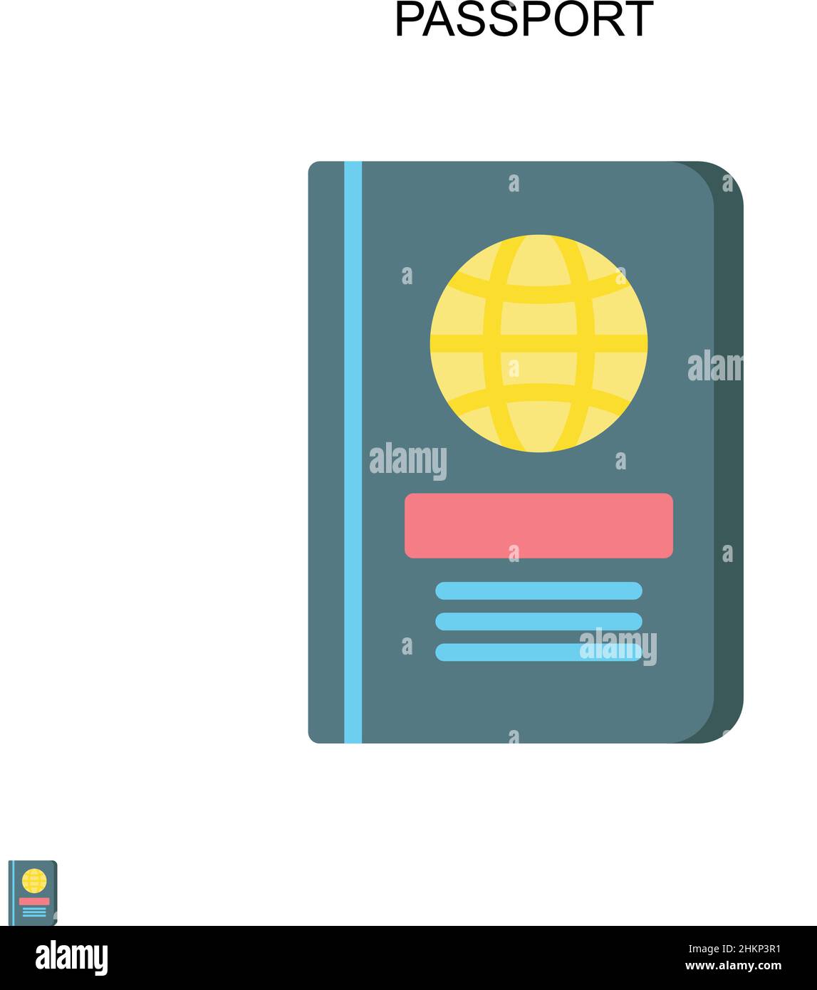 Passport Simple vector icon. Illustration symbol design template for ...