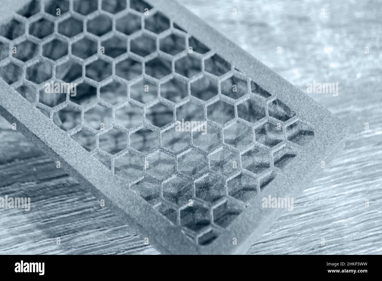 Gray object printed on powder 3D printer. Multi Jet Fusion MJF Stock ...