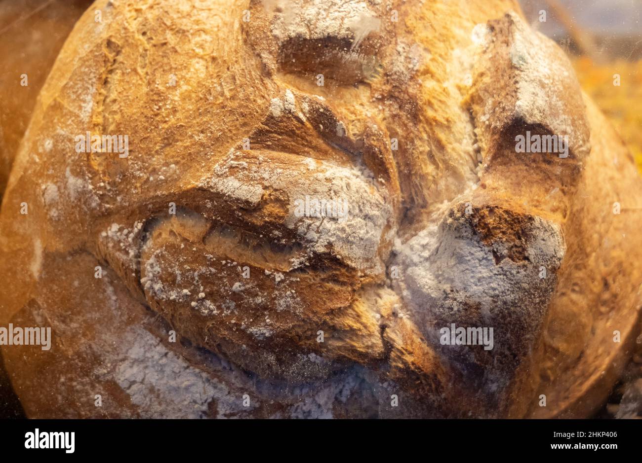 Freshly baked tasty crusty loaf of bread with flour, object, fresh ...